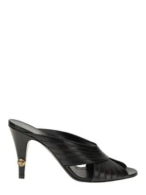 Versace Nappa Leather Mules - Black