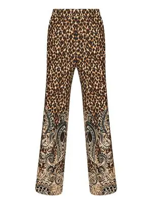 Etro ETRO Silk Crêpe De Chine Printed Trousers Multicolor