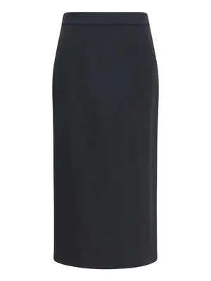 Dolce & Gabbana Stretch Wool Pencil Skirt - Black