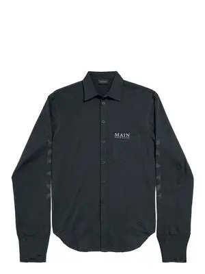 Balenciaga Main Character Artwork Long-sleeved Jersey Polo Shirt - Black