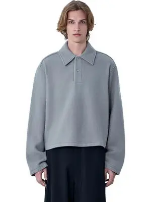 RIER Oversized Polo Knit Jumper - Gray