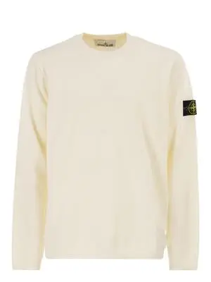 Stone Island Ribbed Crew Neck Jumper - Cream