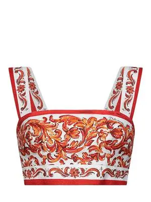 Dolce & Gabbana Maiolica-print Bralette Top - Multicolor
