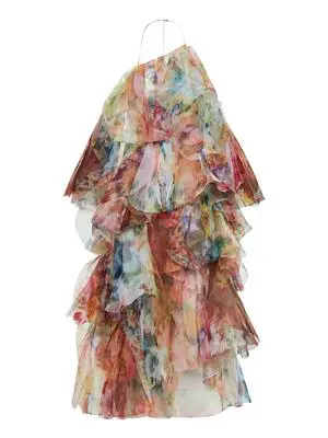 Zimmermann Spliced Floral-print Georgette Luna Maxi Dress - Multicolor
