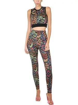 Etro Jacquard Wool Blend Top And Leggings Set - Black