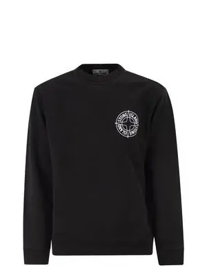 Stone Island Outline Compass Print Oversized Sweatshirt - Black