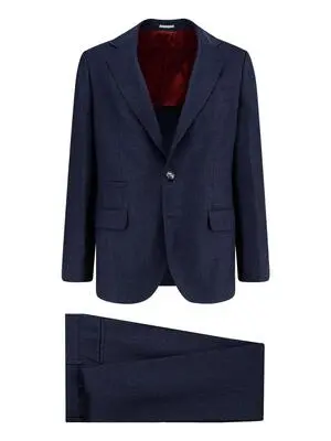 Brunello Cucinelli Silk, Linen And Wool Suit - Blue