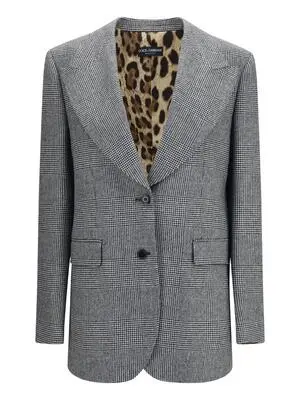 Dolce & Gabbana DOLCE & GABBANA Prince Of Wales Blazer Gray