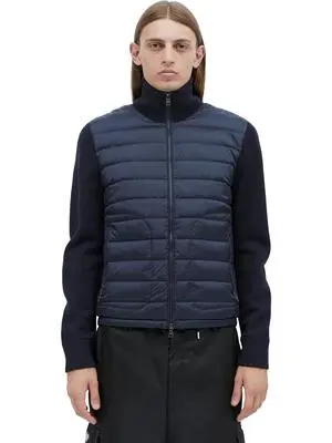 Moncler Logo Patch Zip-up Cardigan - Blue