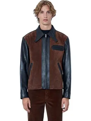 Marni Leather And Suede Panel Jacket - Black