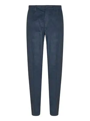 Etro Blue Stretch Cotton Corduroy Trousers - Multicolor