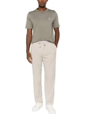 Brunello Cucinelli Logo Cotton T-shirt - Multicolor