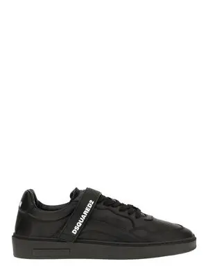 Dsquared2 Leather Strap Sneakers - Black