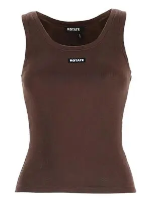 ROTATE BY BIRGER CHRISTENSEN Tank Top With Logo - Brown