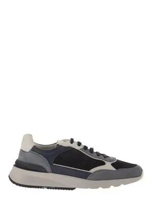 Brunello Cucinelli Multicolour Leather And Suede Runner Sneakers - Blue