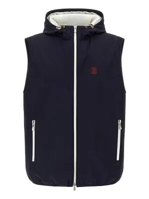Brunello Cucinelli Hooded Vest - Blue