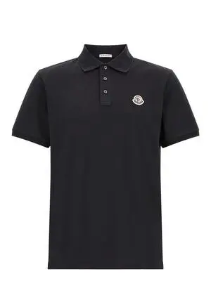 Moncler Logo Patch Polo Shirt - Blue