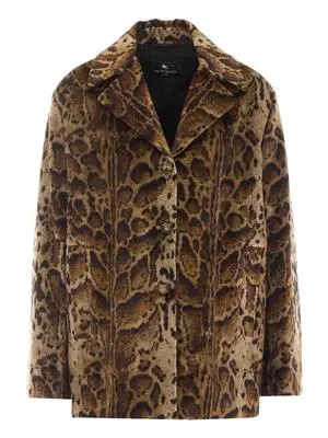 Etro Cropped Velvet Coat - Brown