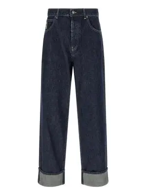 Marni Logo Embroidery Jeans - Blue
