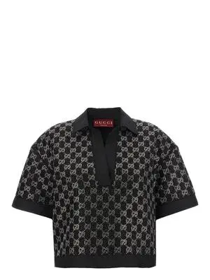 Gucci Gg Crystal Top - Black