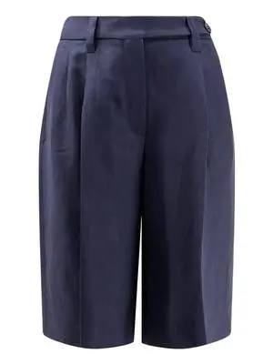 Brunello Cucinelli Viscose And Linen Bermuda Shorts - Multicolor