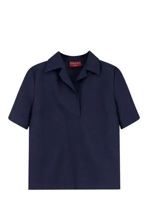 Gucci Fabric Polo Shirt With Gg Pattern - Multicolor