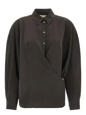 LEMAIRE Twisted Silk Blend Shirt - Black