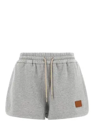 Fendi Cotton Jersey Sweatshirt Shorts - Gray