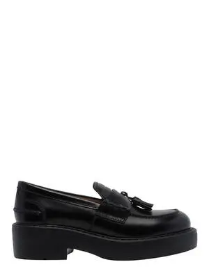 Miu Miu Leather Loafers - Black