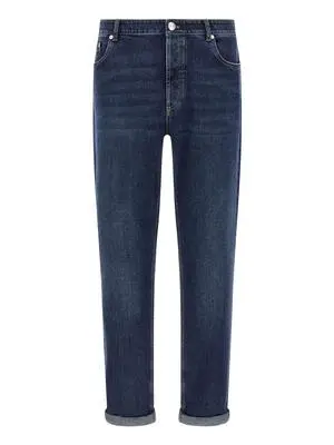 Brunello Cucinelli BRUNELLO CUCINELLI Logo Embroidery Stretch Jeans Blue