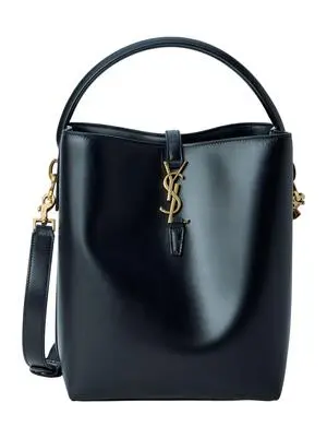 Saint Laurent Le 37 Leather Bucket Bag - Black