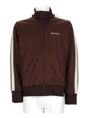 Palm Angels Logo Zip Up Track Jacket - Brown
