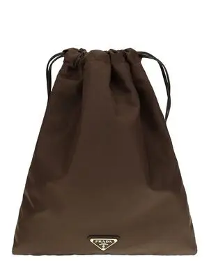 Prada Wish Re-nylon Clutch - Brown