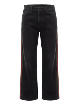 Gucci Cotton Denim Web Insert Pants - Multicolor