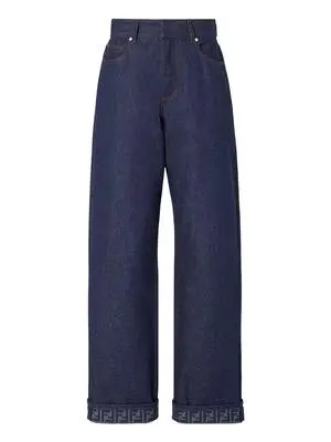 Fendi Wide Leg Denim Jeans - Blue