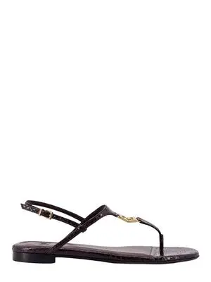 Fendi FENDI Fold Leather Reptile Effect Sandals Multicolor