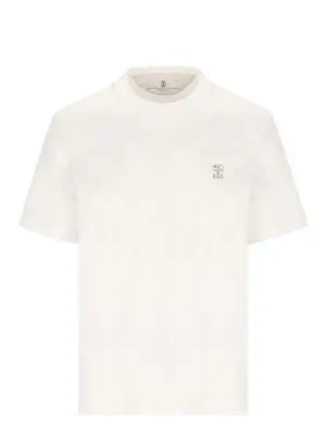Brunello Cucinelli Logo Cotton T-shirt - Multicolor