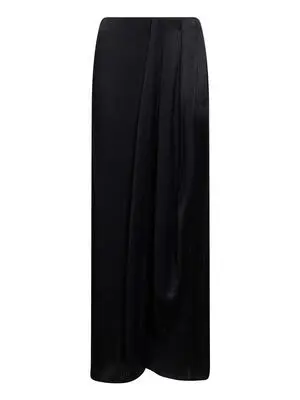 MAISON MARGIELA Satin Draped Maxi Skirt - Multicolor