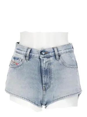 DIESEL® Frayed Hem Denim Shorts - Blue