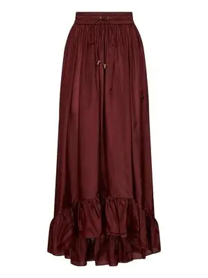 Zimmermann Silk Habotai Aster Maxi Skirt - Multicolor