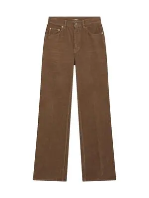 Saint Laurent 1970s Fall Leaf Corduroy Trousers - Brown