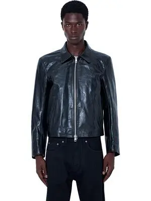 Our Legacy OUR LEGACY Leather Zip Up Jacket Black