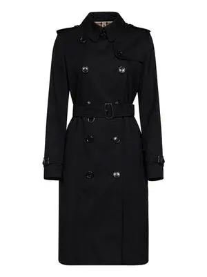 Burberry Black Heritage Kensington Long Trench Coat - Multicolor
