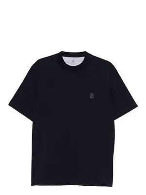Brunello Cucinelli Logo Cotton T-shirt - Multicolor
