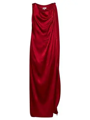 MAISON MARGIELA Satin Draped Maxi Dress - Multicolor