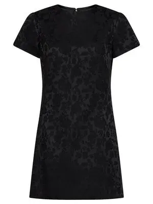 Saint Laurent Floral Jacquard Satin Mini Dress - Multicolor