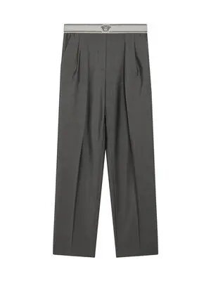 Versace Cold Grey Mohair Wool Trousers - Gray