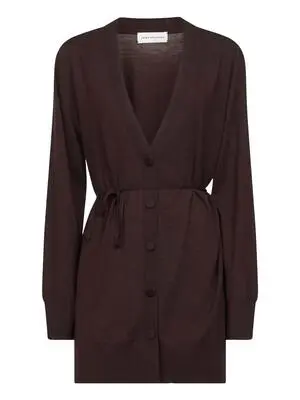 Dries Van Noten Dries Van Noten Women Tibati Long Cardigan With Thin Belt Brown