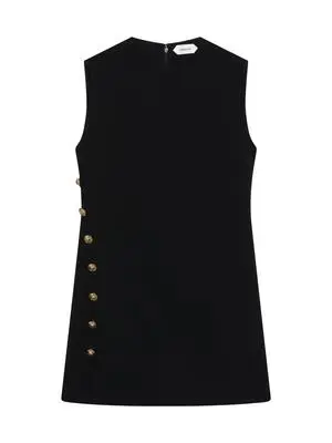 Versace Sleeveless Mini Dress In Stretch Viscose - Black