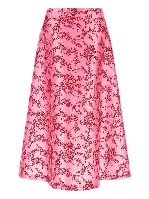 Alberta Ferretti Mikado Floreale' Skirt - Pink
